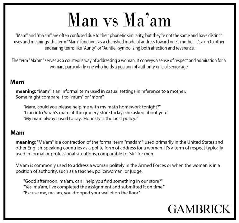 What s The Difference Between Mam And Ma am What s The Difference Between Mam And Ma am